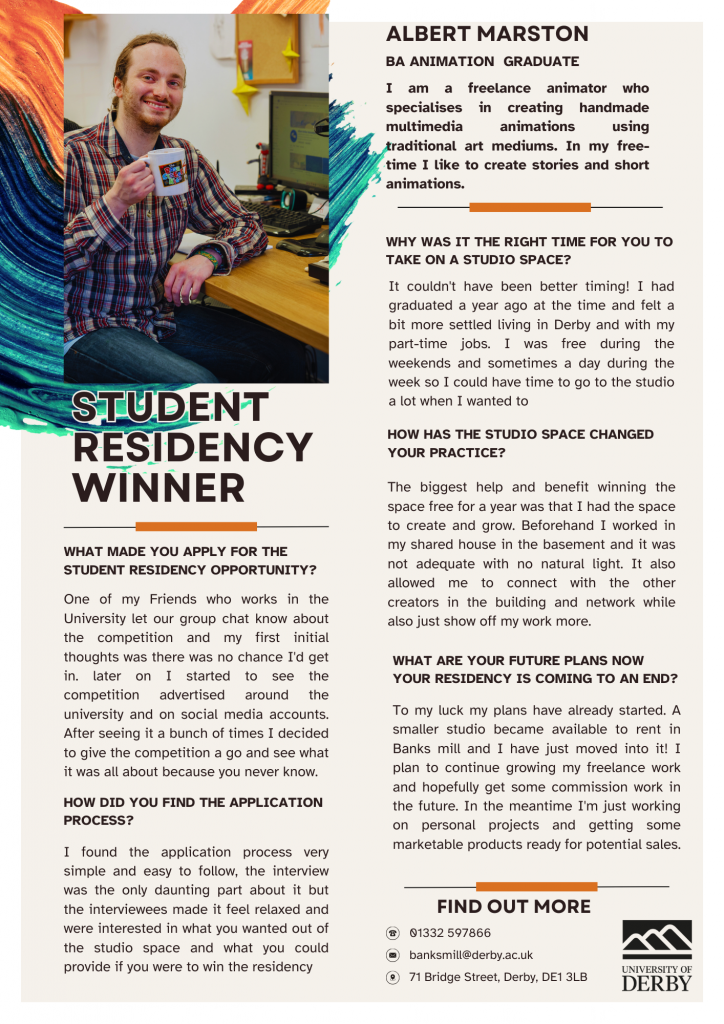 Student Residencies – Banks Mill Studios – Made for Success